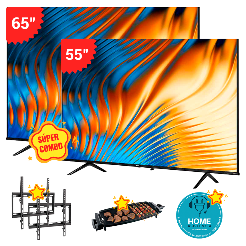 COMBO HISENSE 65" UHD (HS-65A6H) + 55" UHD (HS-55A6H) | Tienda Virtual