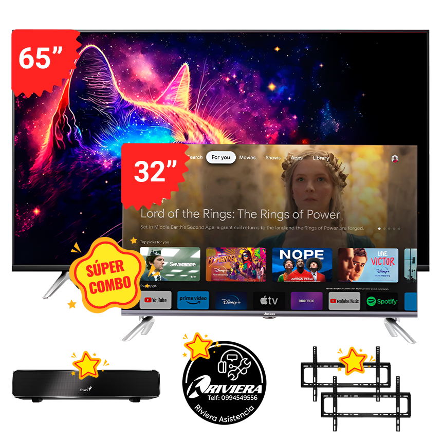 COMBO RIVIERA 65" (RIVTELUHD65TPXM) + 32" (RIVTELFHDGLT32TPXM) | Tienda ...