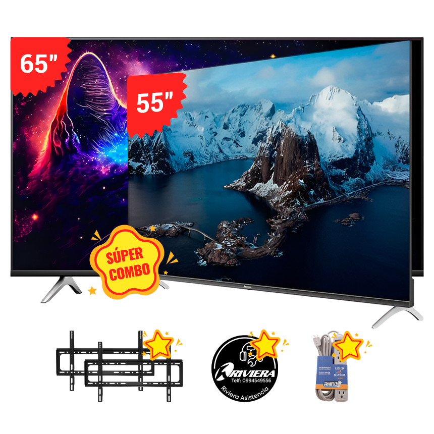 COMBO RIVIERA 65" (RIVTELUHD65TPXM) + 55" (RIVTELUHDRLED-GLT55TPXM ...