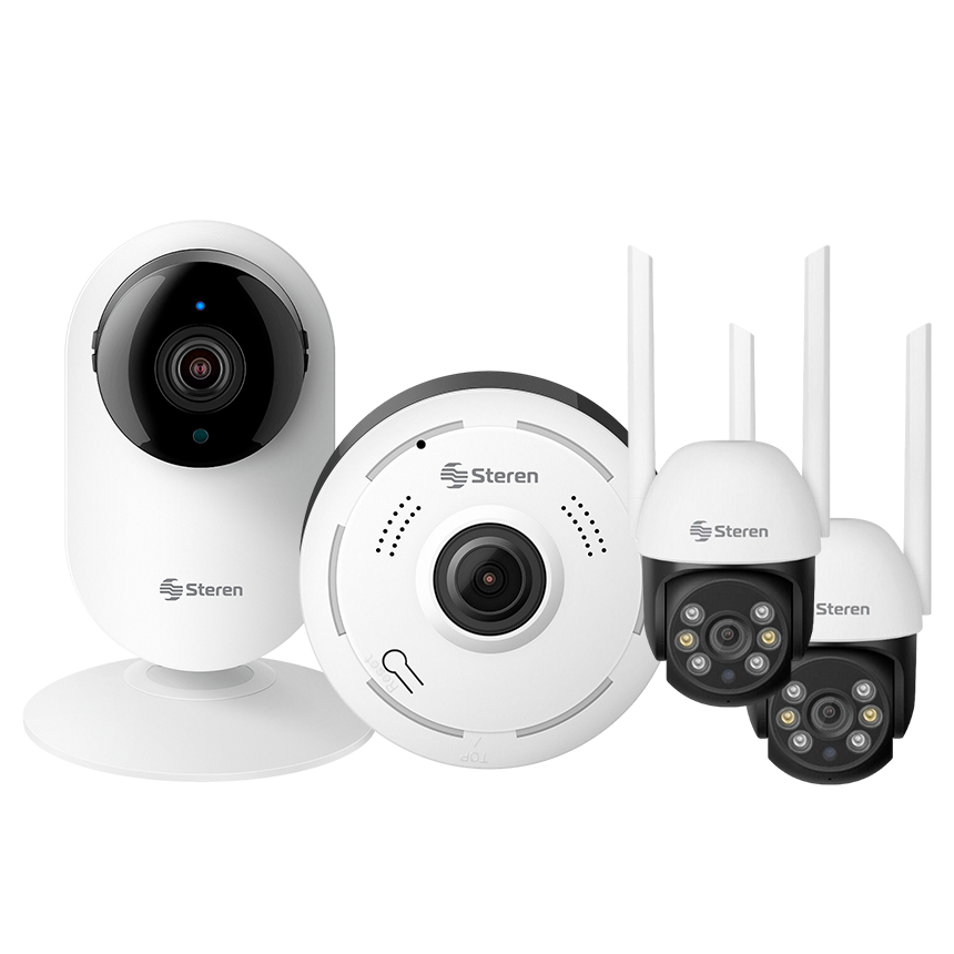 COMBO CÁMARAS DE SEGURIDAD WI-FI INTERIOR (CCTV-204) + EXTERIOR (CCTV-234) + HD 360 (CCTV-232 ...