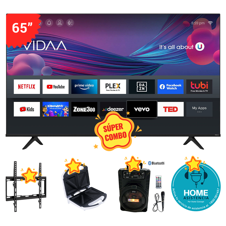 HISENSE 65" SMART LED VIDAA (HS-65A6H) | Tienda Virtual